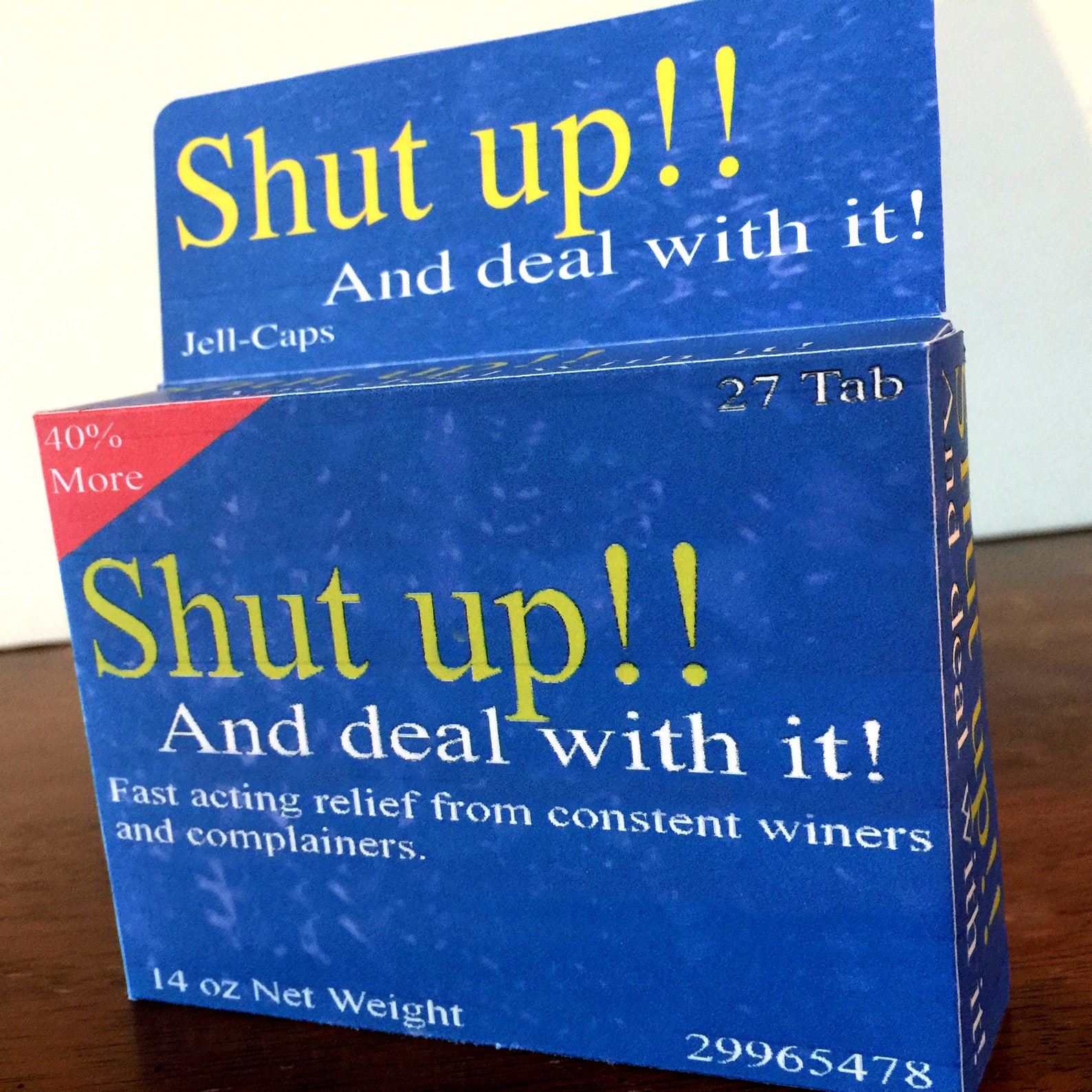 Shut Up!! Fake Brand Box Medication, Funny Pharmacy Medicine, Party ...