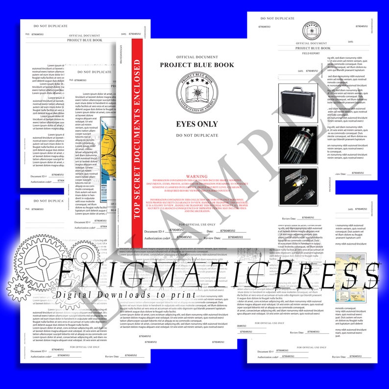 9 Project Bluebook Style Prop Document Graphics Film - Etsy
