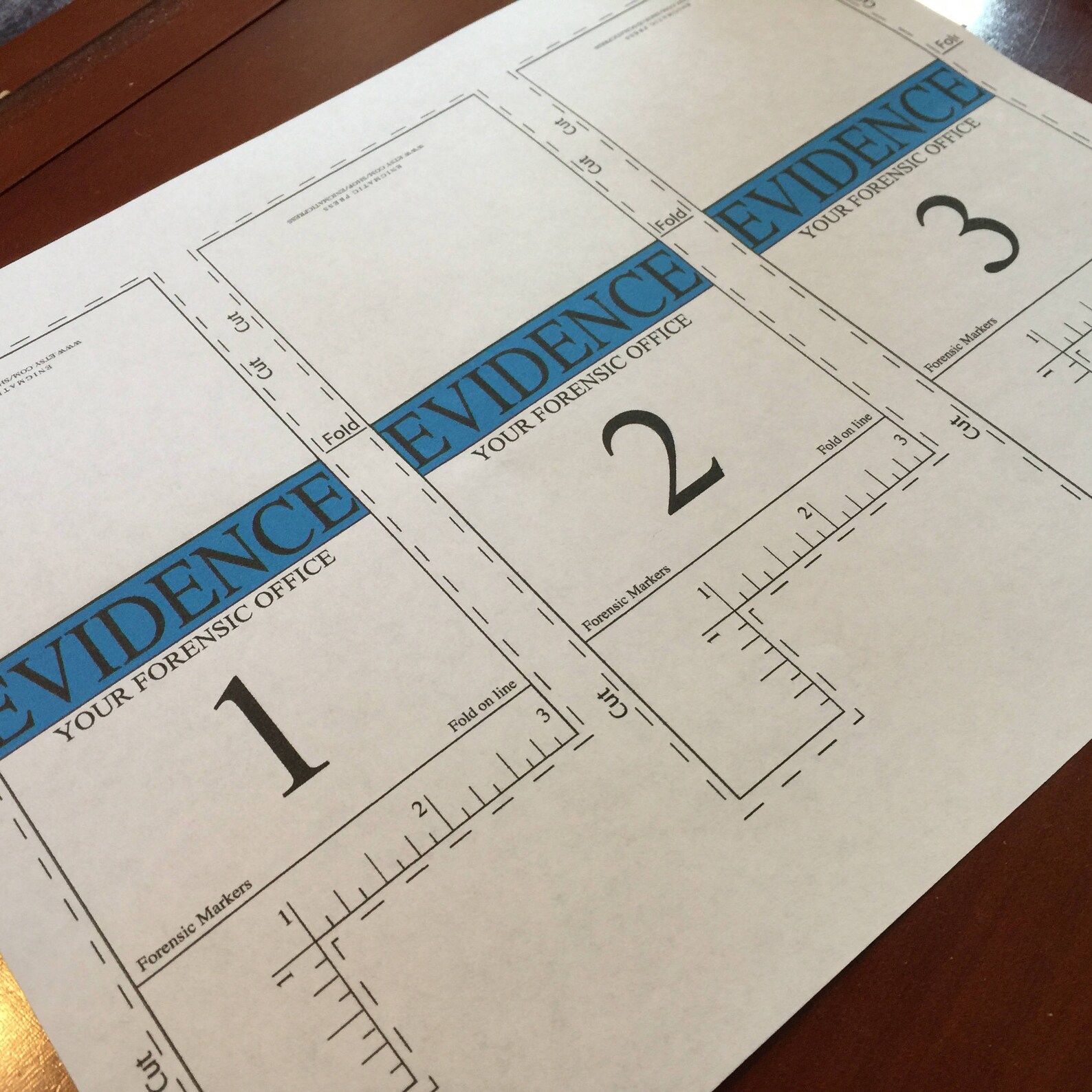 Printable Evidence Markers