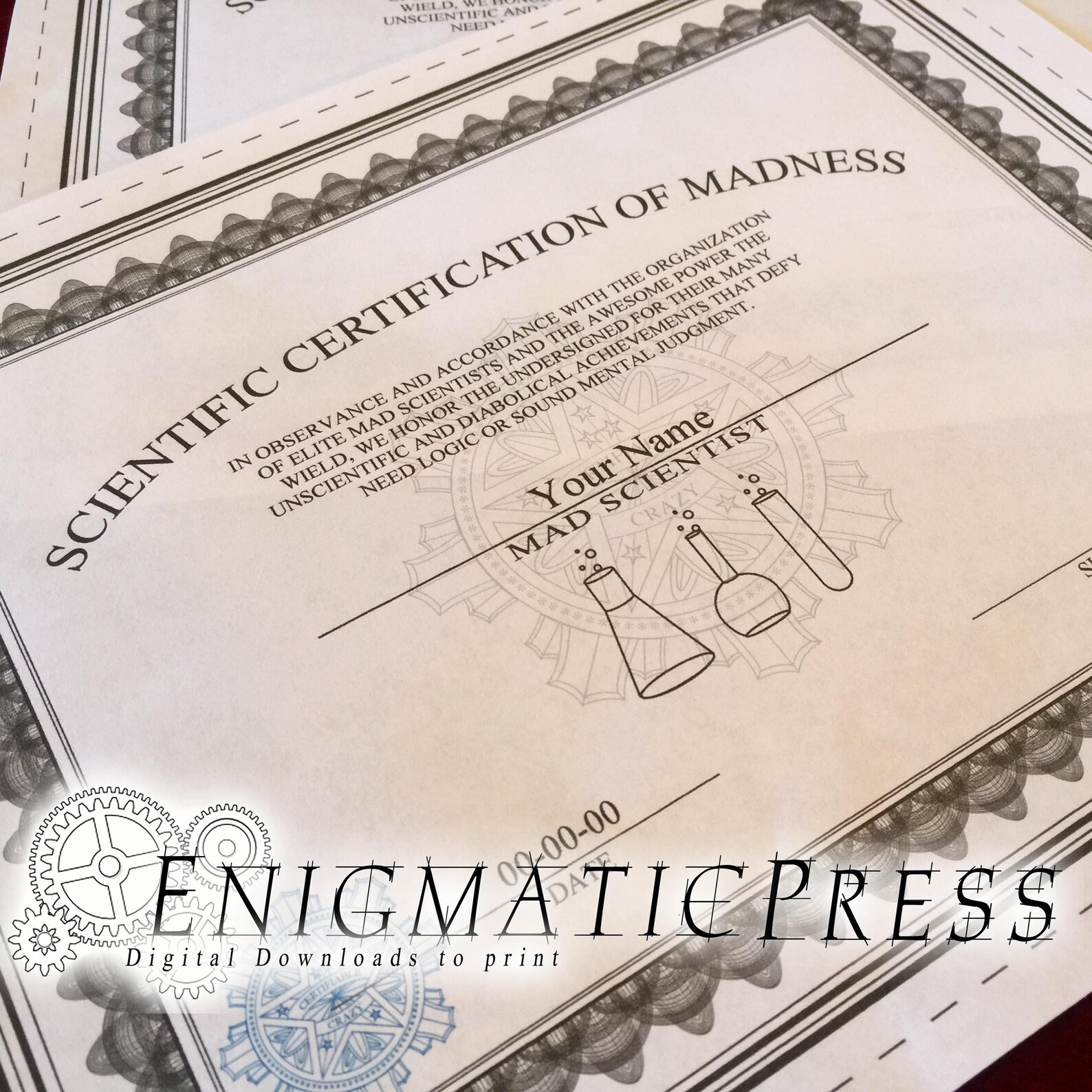 Mad Science Award Editable Certificate Home Printable - Etsy