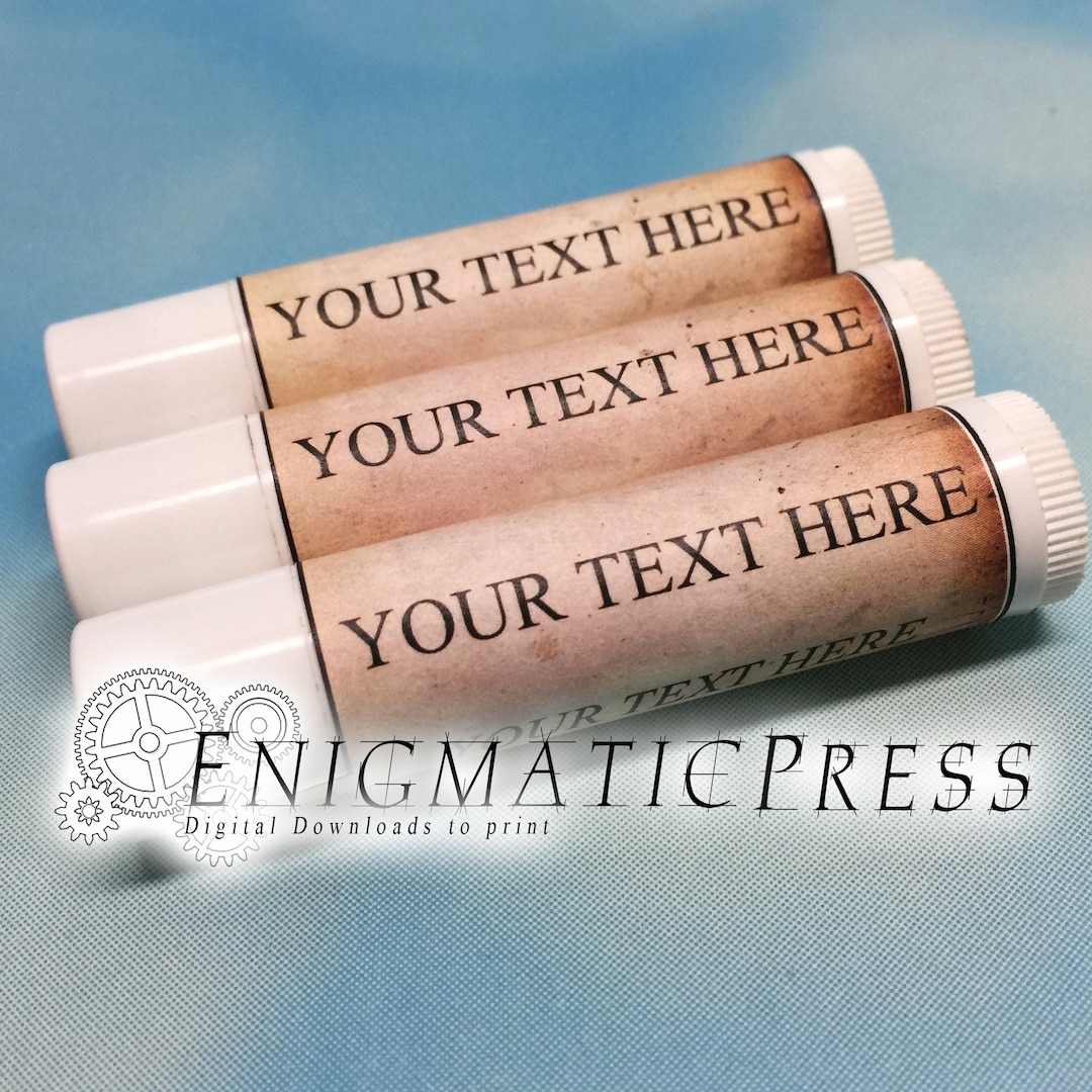 12 Editable Chapstick Labels Aged Scroll Style Fit 0.15 Oz. - Etsy