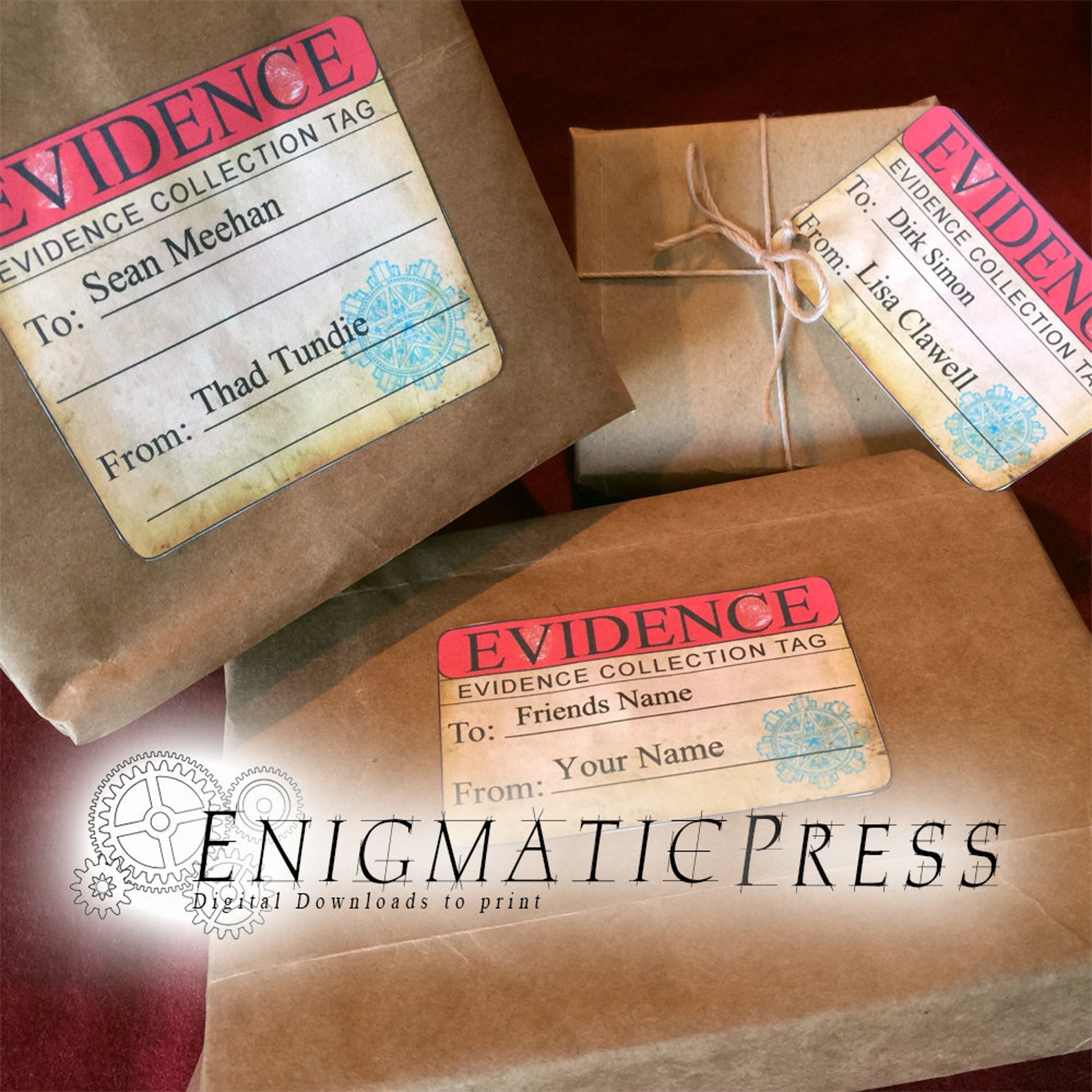 7 Crime Scene Evidence Style Gift Labels True Crime Party | Etsy