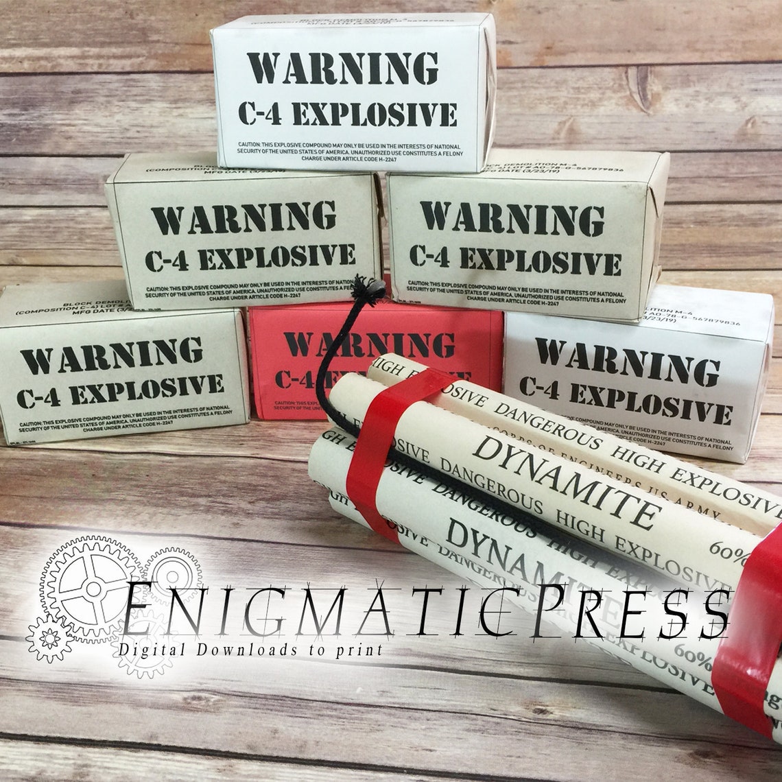 Dynamite TNT and C-4 Prop Demolition Explosive Labels Styles | Etsy