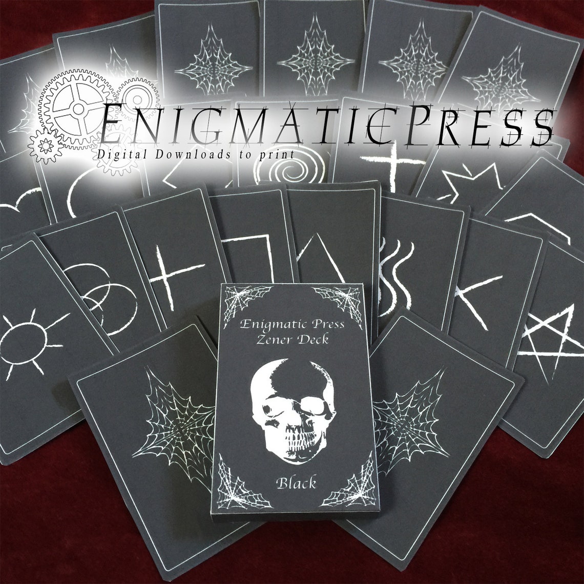 32 Black Zener Card Set With Box, Poker Size Memory / ESP Game, Full ...