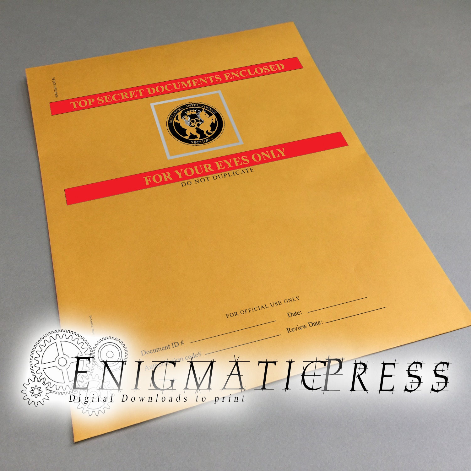 2, Bond Style Top Secret MI6 Graphics for 9x12 Envelope, Diy, Home ...