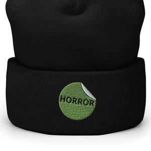 HORROR VHS Sticker Label | Embroidered Beanie - Etsy