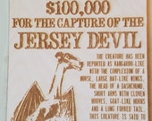 Jersey Devil Wanted Poster On Wood | Etsy