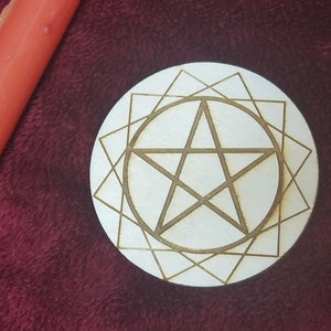 Wooden Pentacle Altar Tile | Wiccan Divination Altar With Sacred ...