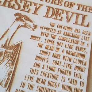Jersey Devil Wanted Poster on Wood - Etsy