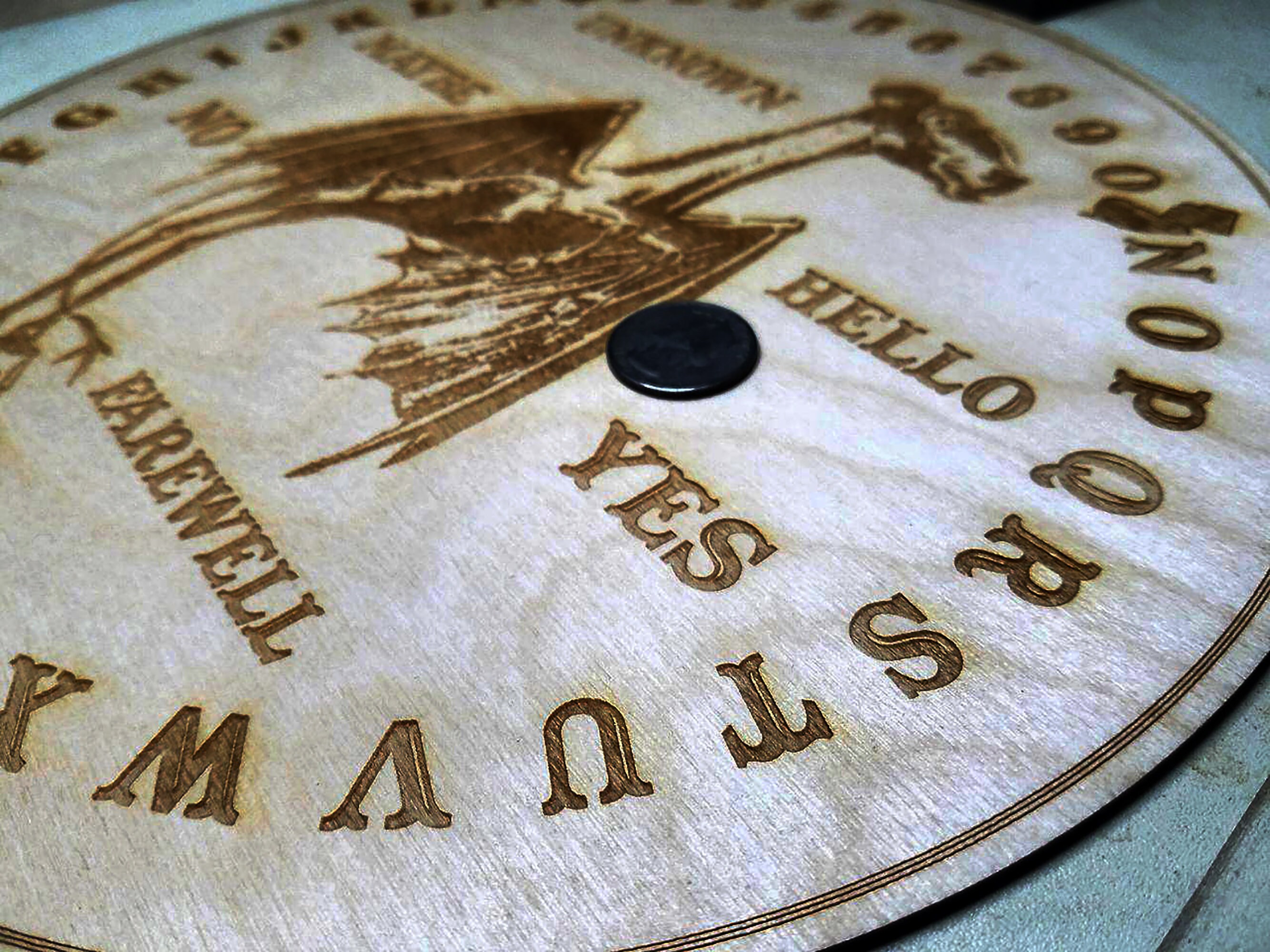 Jersey Devil Ouija Board & Planchette Wooden Round Spirit - Etsy