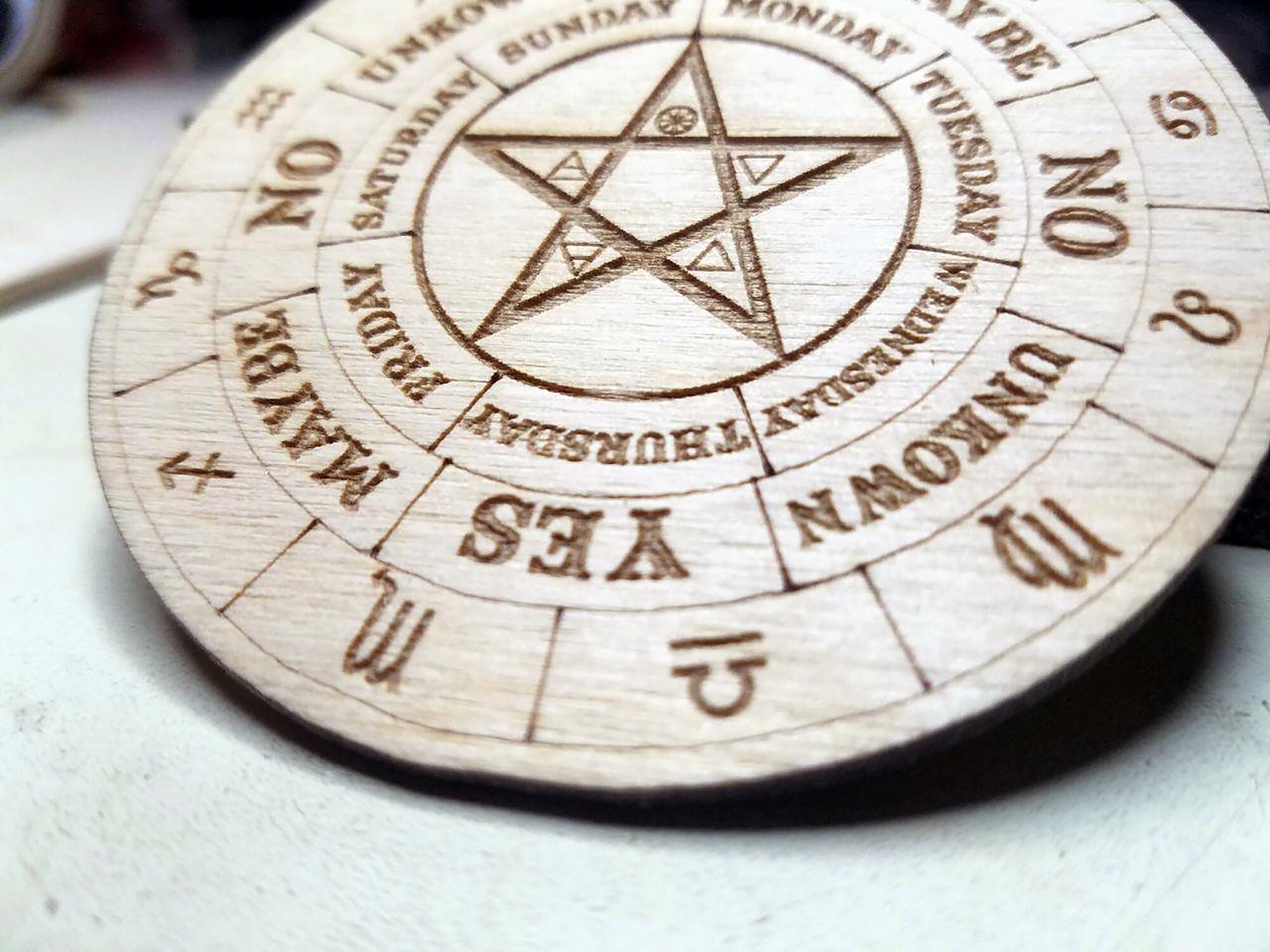 Wooden Pendulum Board with Wiccan Pentacle and Elements | Etsy