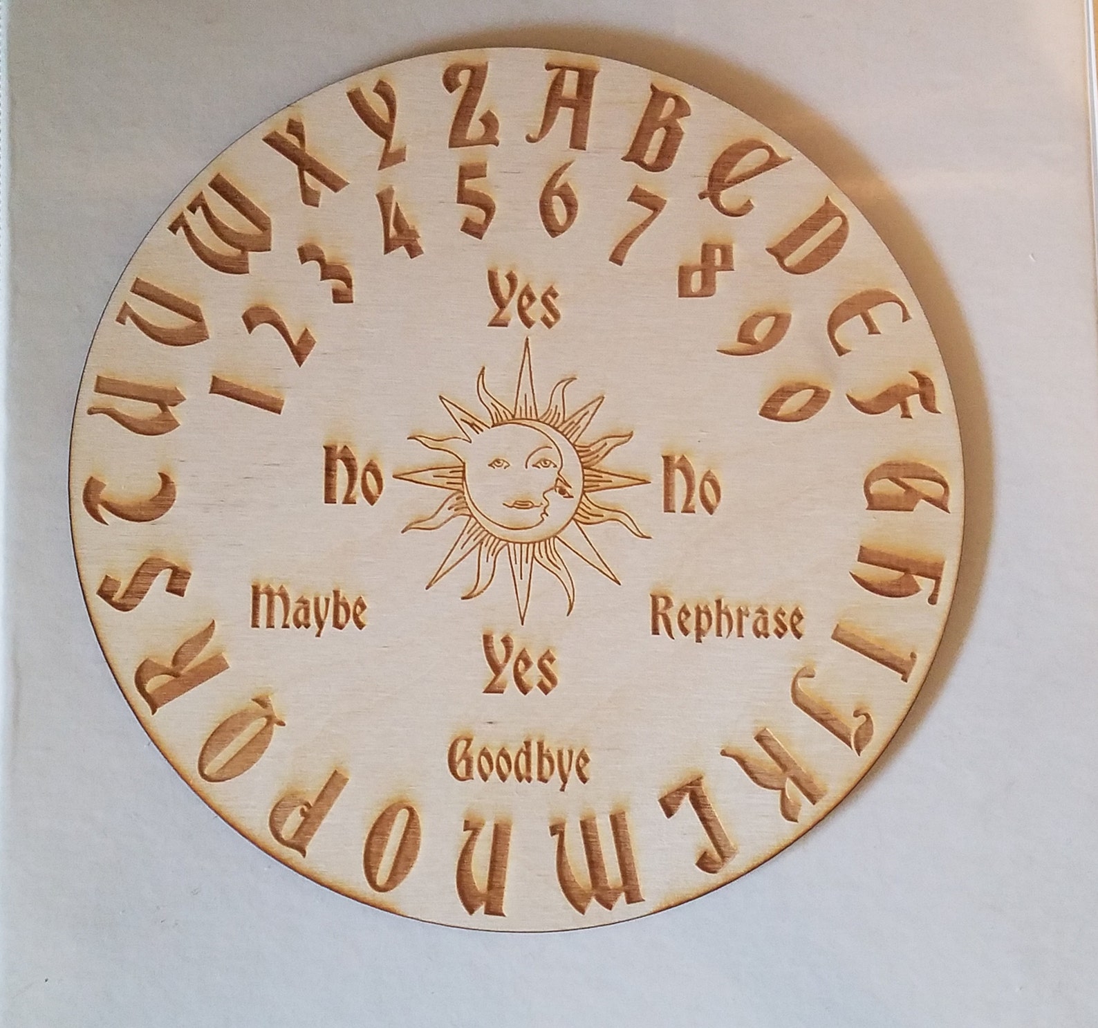 Sun & Moon Pendulum Board Made From Birch Wood for Wiccan or Pagan ...