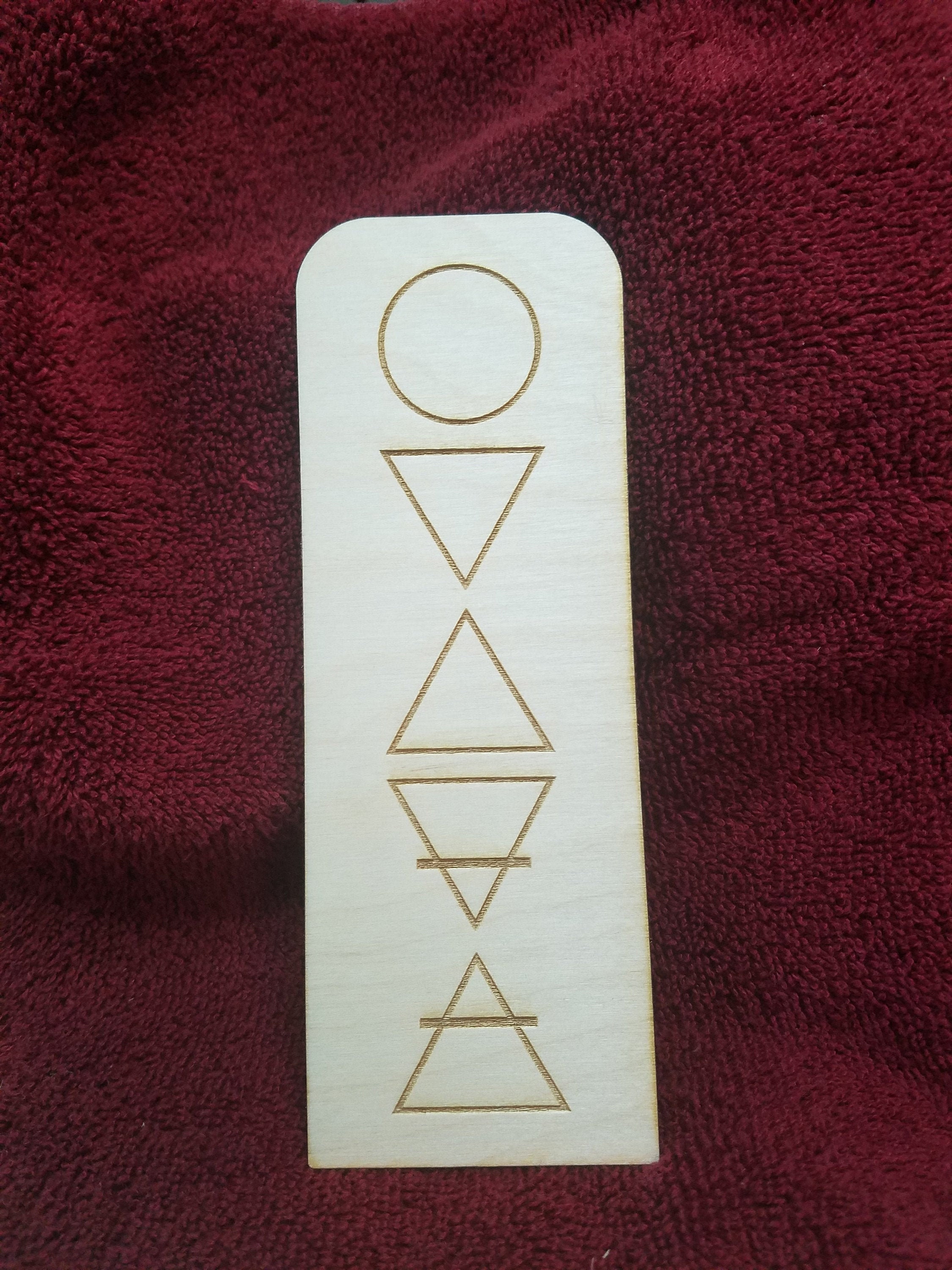Wiccan / Pagan Altar Tile W/ Elements Engraved on Wood - Etsy