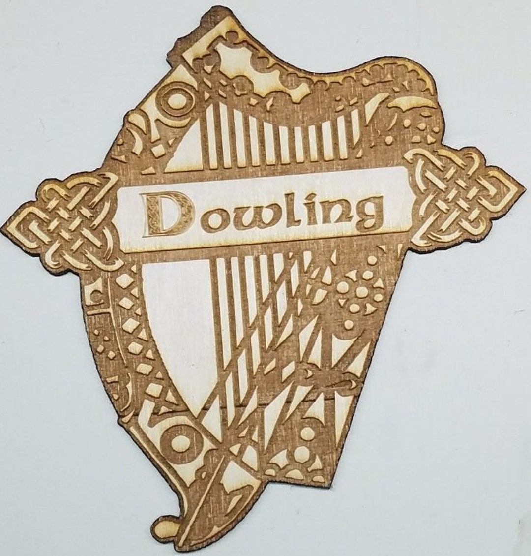 Personalized Family Name Engraved on Irish Wood Harp | St Patricks Day ...