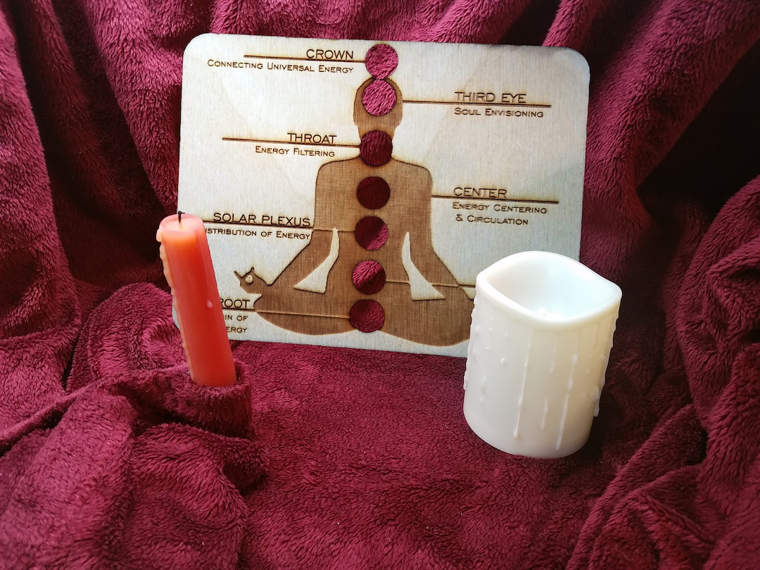 Wooden Chakra Healing Board W/ Engraved Chakra Points & Reiki Chart ...