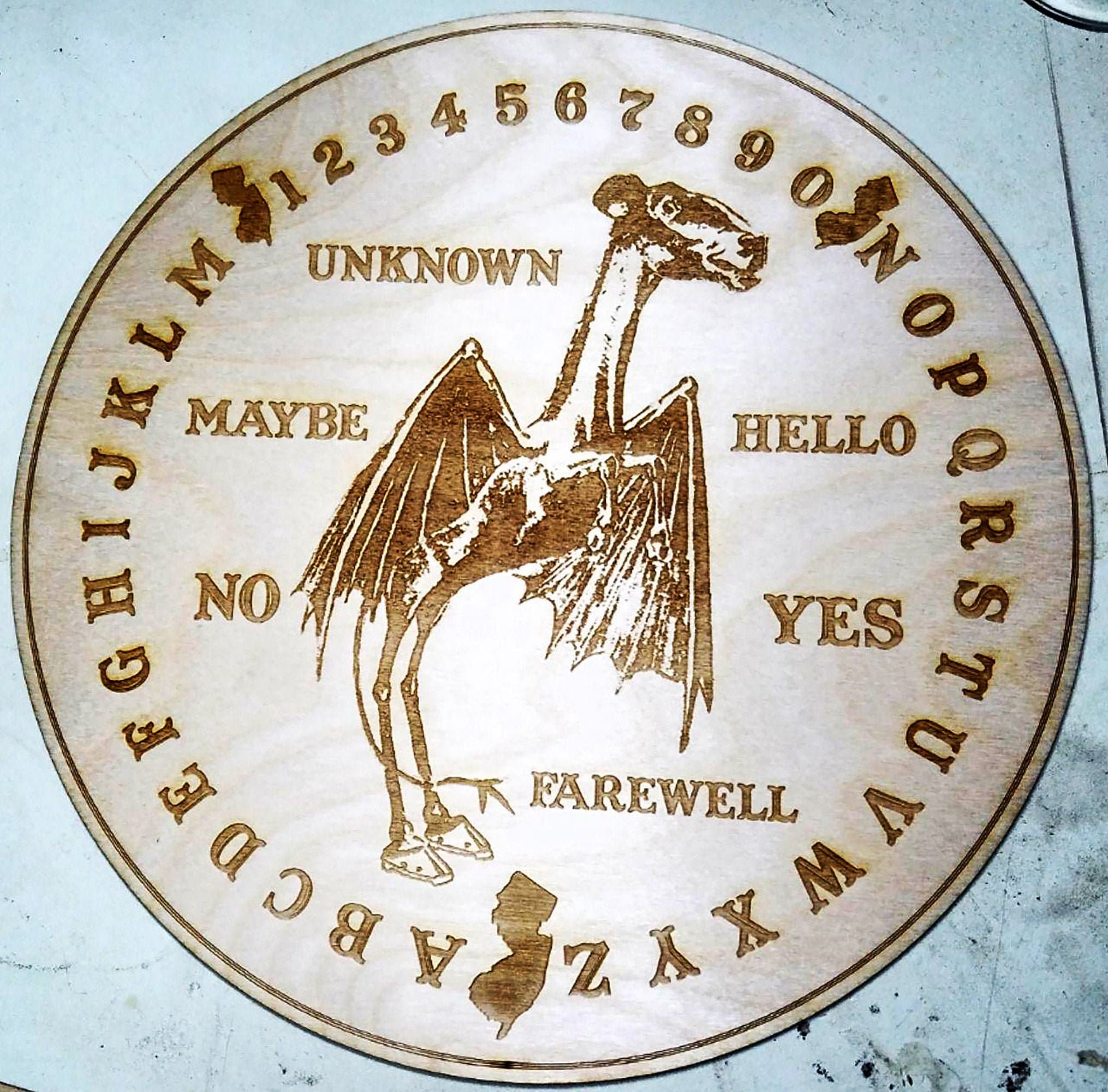 Jersey Devil Ouija Board & Planchette Wooden Round Spirit | Etsy