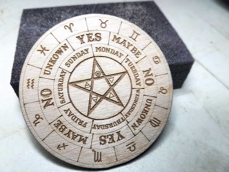 Wooden Pendulum Board With Wiccan Pentacle and Elements - Etsy UK