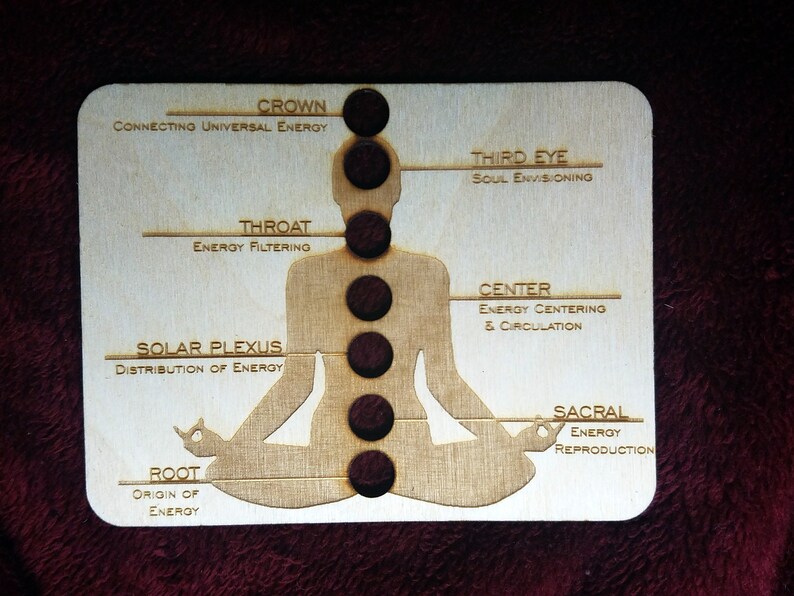 Wooden Chakra Healing Board w/ Engraved Chakra Points & Reiki | Etsy