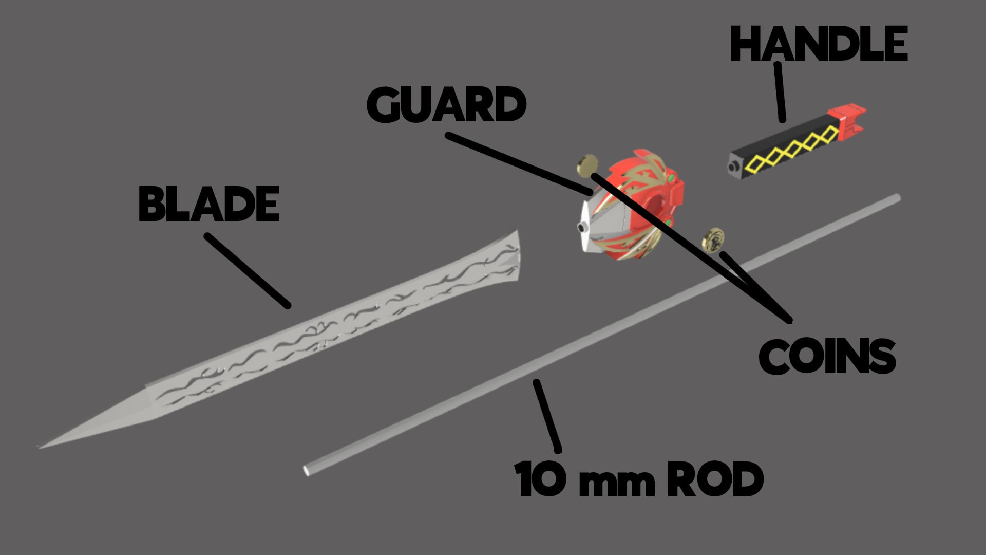 3D Digital Files Red Ranger Power Sword - Etsy