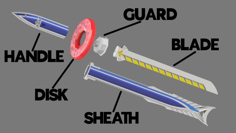 3D Digital Files Gold Ranger Samurai Sword - Etsy