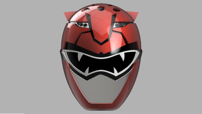 3D Digital Files Beast Red Ranger Helmet - Etsy