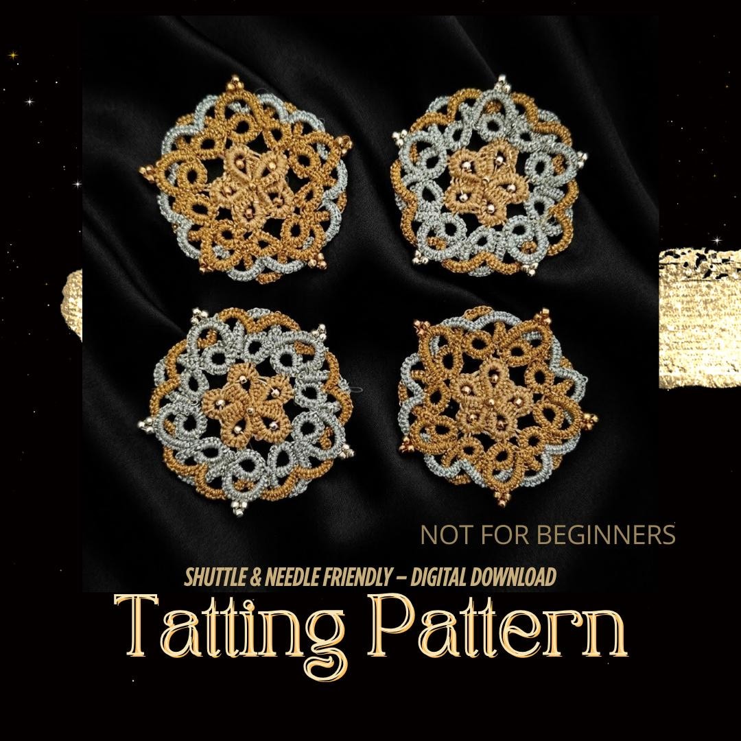 Christmas Stars Tatting Lace Tutorial: Shuttle/needle Tatting ...