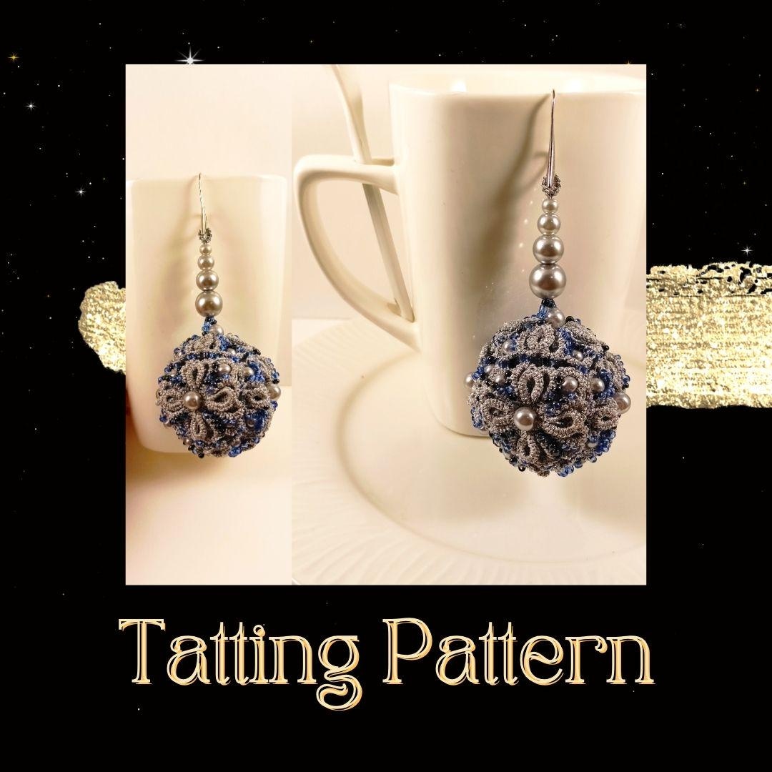 Large Balls Earrings Tatting Pattern, Tatting Pattern for Earring ...