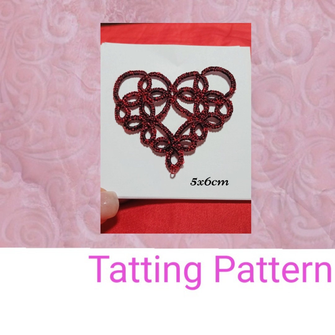 Tatted Heart Pattern, Tatted Heart Pattern, Shuttle Tatting Pattern, Needletatting Pattern ...
