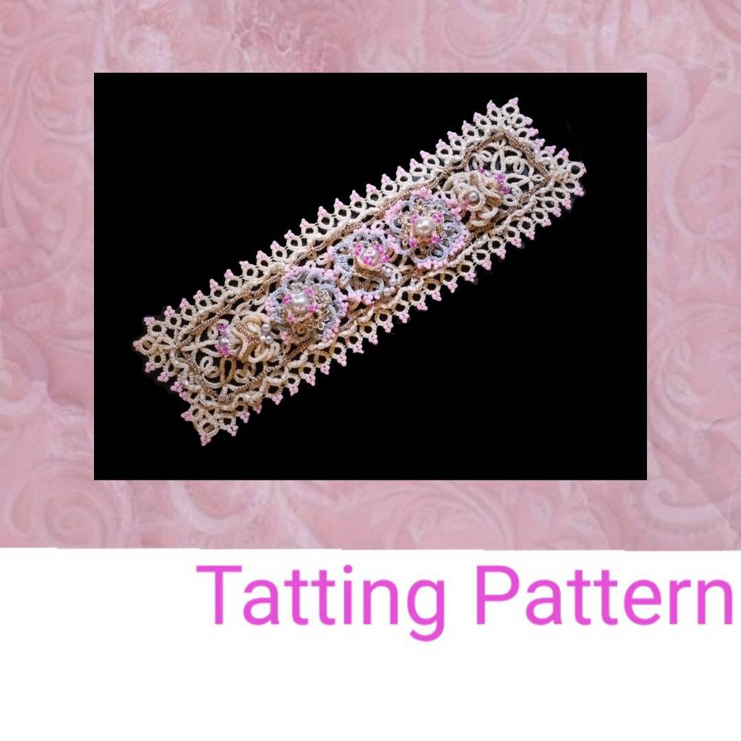 Tatting Frivolité Jewelry Set PDF Pattern : Bracelet and Earrings (PDF ...