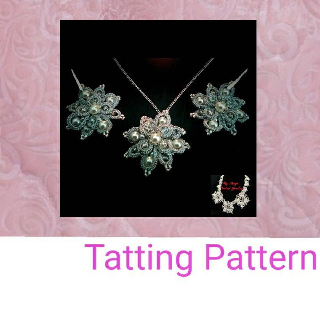 Tatting Shuttle & Needle Tutorial - Lace Jewelry Set Pattern, Step by ...