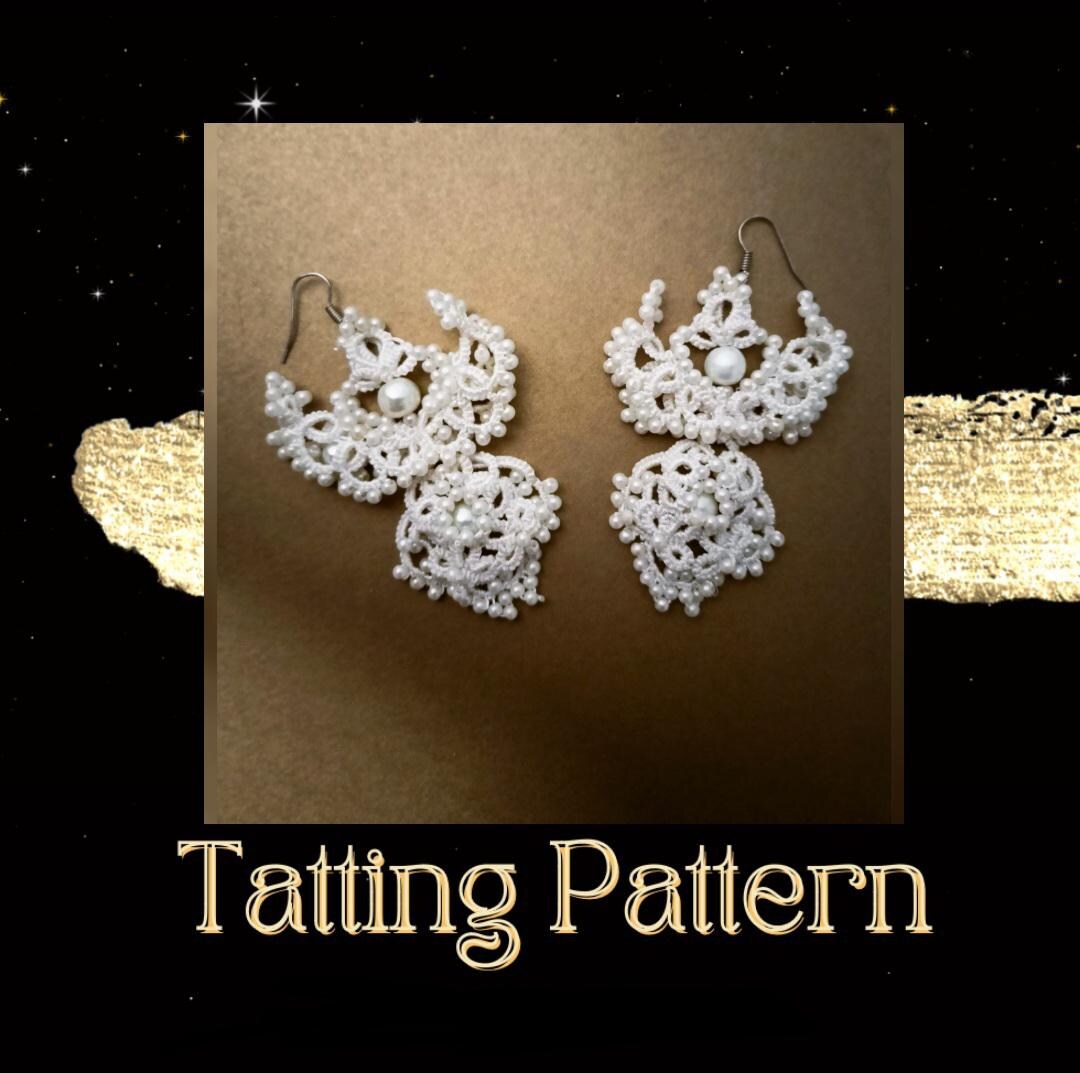 Tatting Lace Earrings Pattern – DIY Beaded Jewelry (PDF Pattern) - Etsy