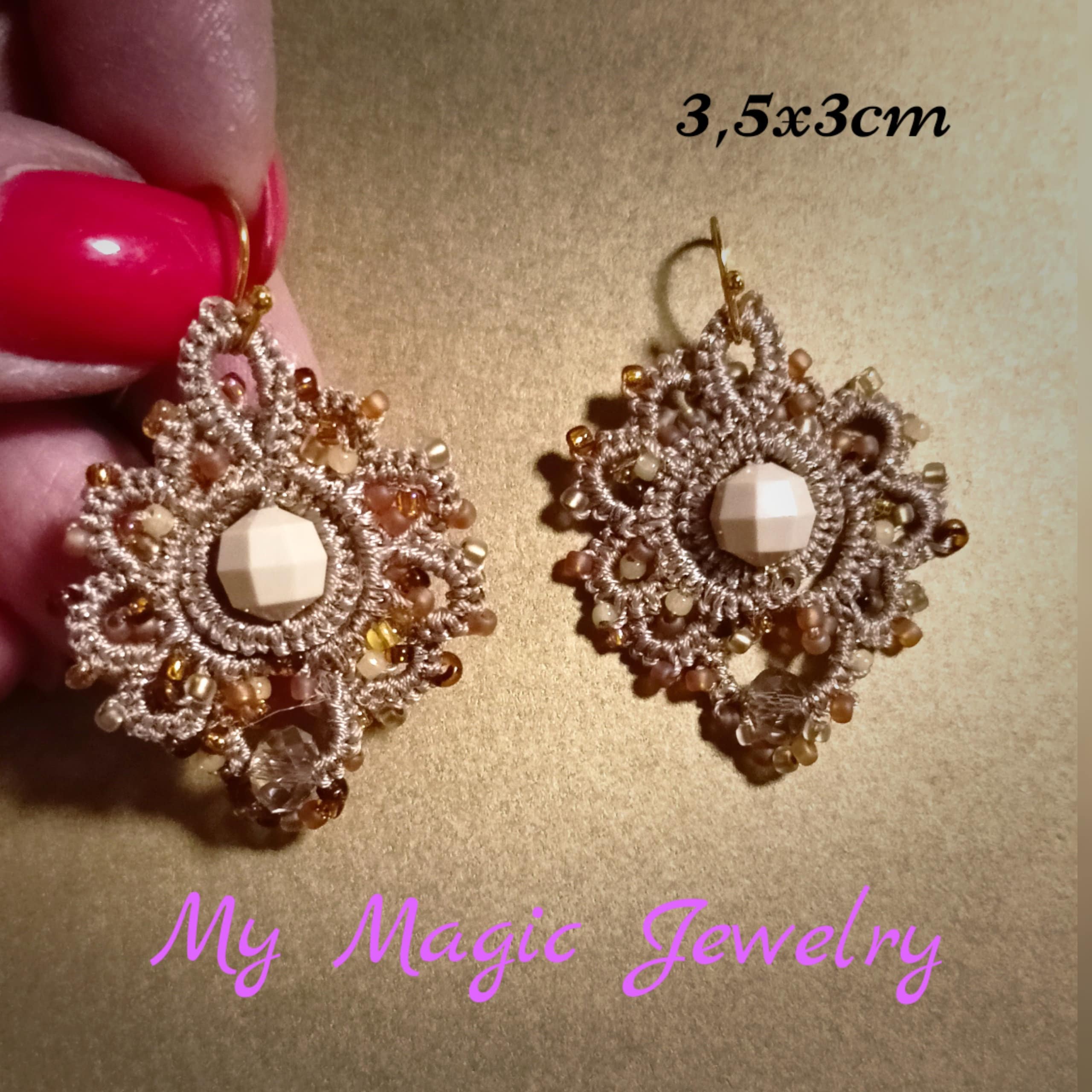 Tatted Earrings Pattern PDF Step by Step Tatting Tutorial, Shuttle ...