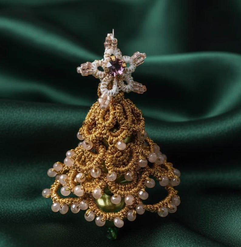 3D Tatting Lace Christmas Tree Pattern, Frivolite Ankaras (PDF Pattern ...