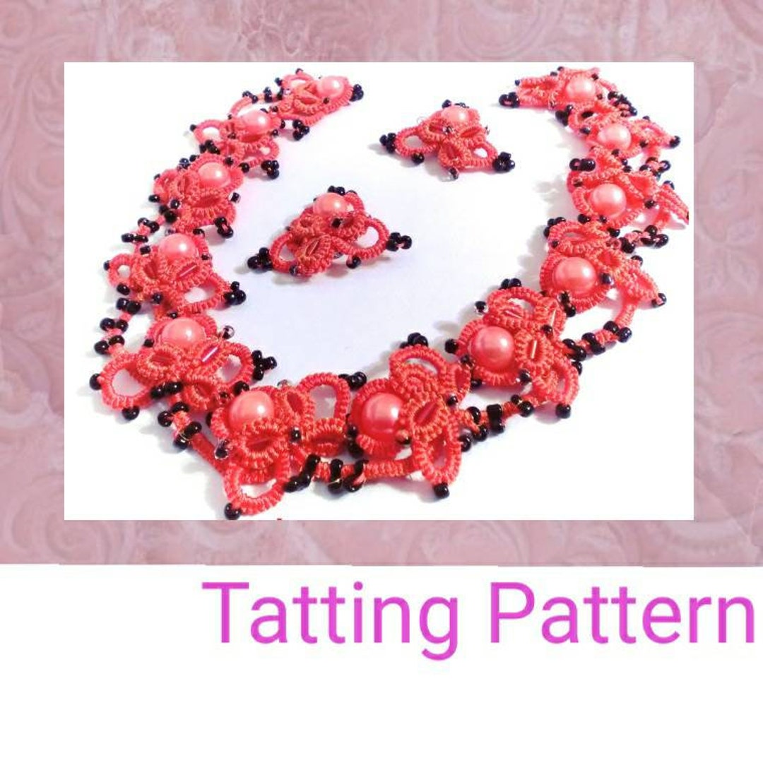 Tating Lace Jewelry Set Instructions, Tatted Collar Pattern, Tatted ...