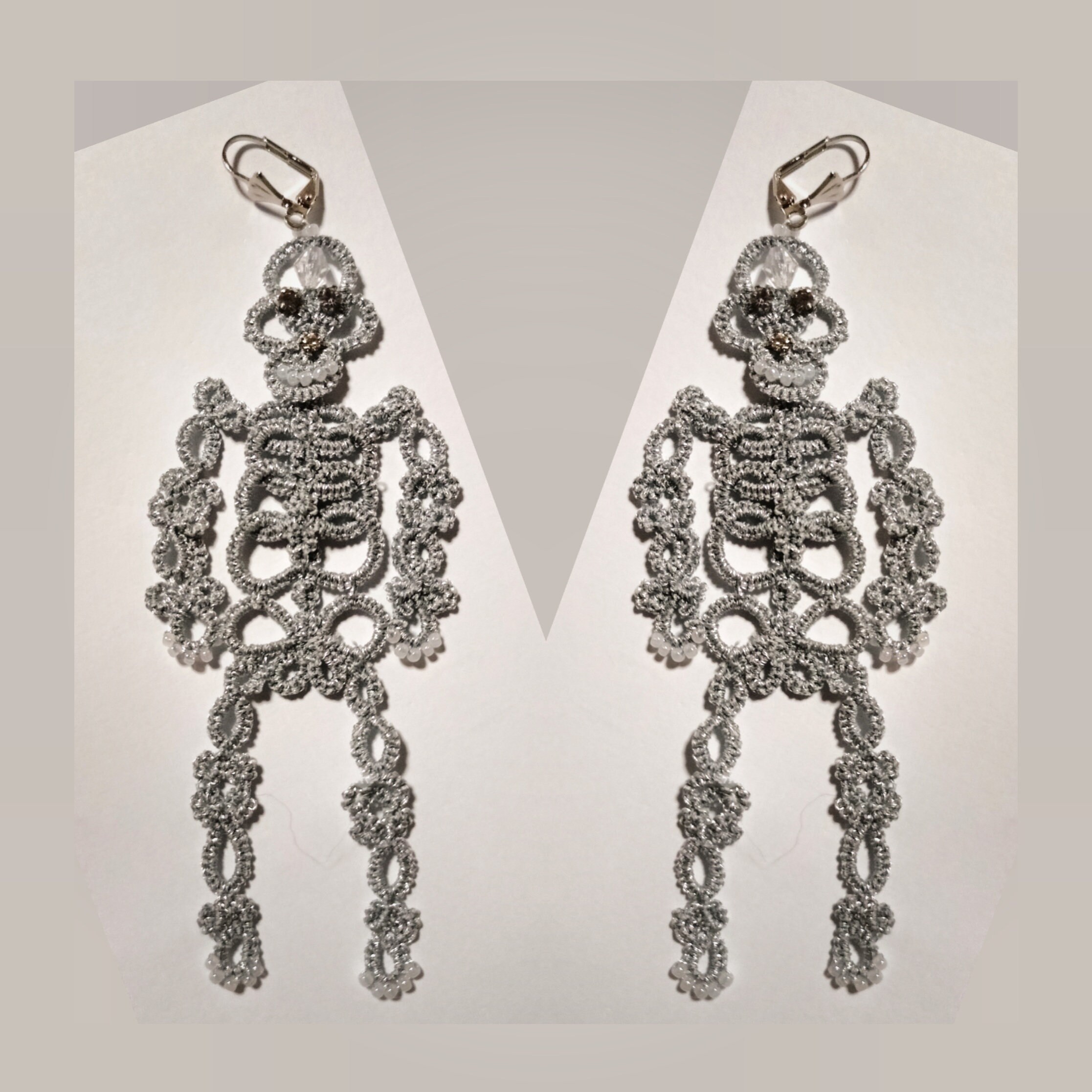 Skeleton Earrings Tatting Pattern, Celtic Tatting Sceleton, Halloween ...