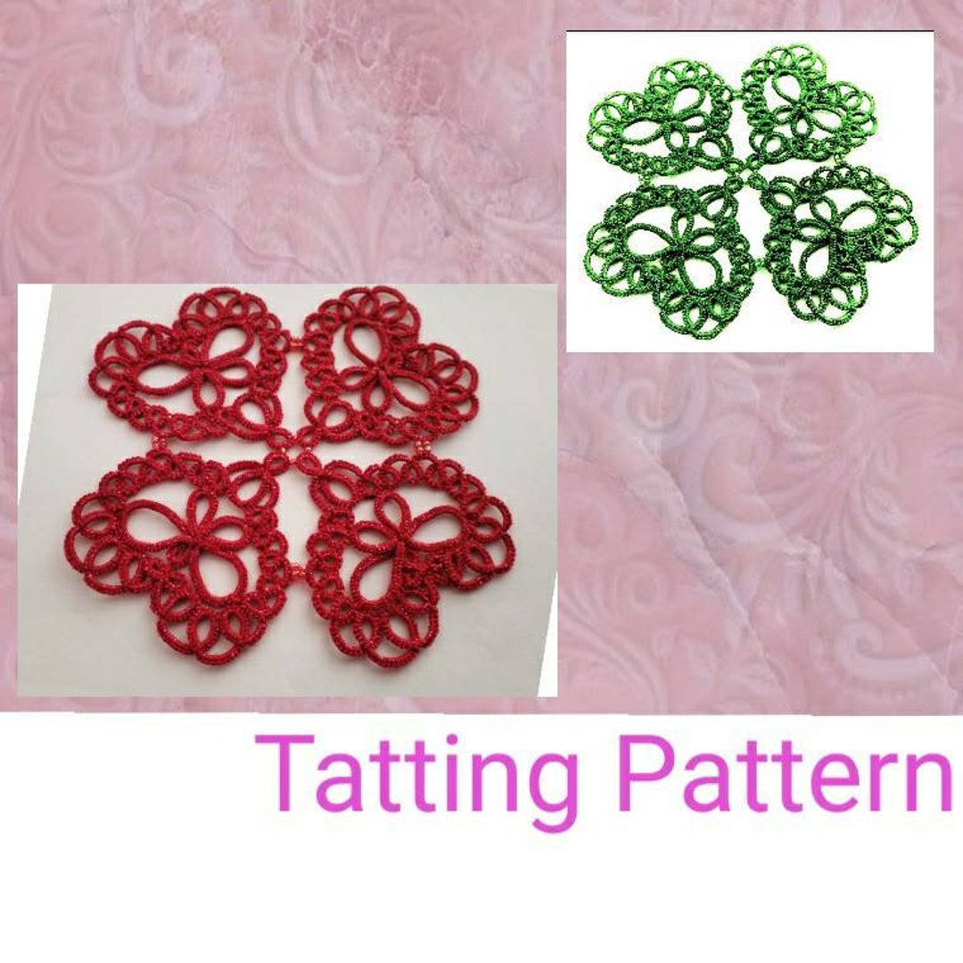 Tatted Coasters Four Leaf Clove , Tatting Pattern Gift for Girl , PDF ...