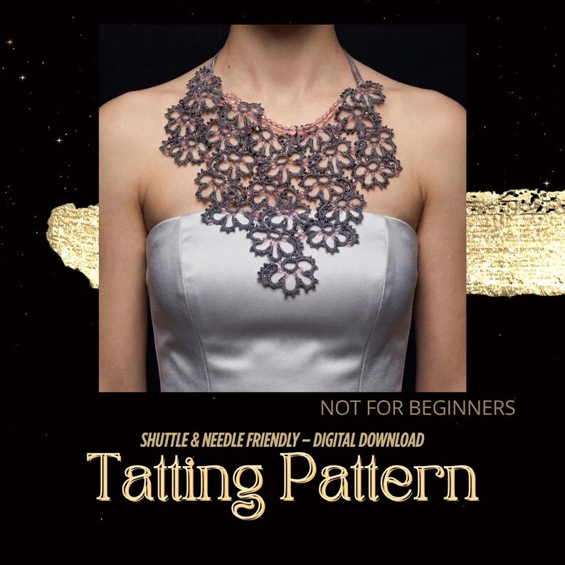 Luxury Tatting Lace Collar Necklace Pattern – Statement Bridal Jewelry ...