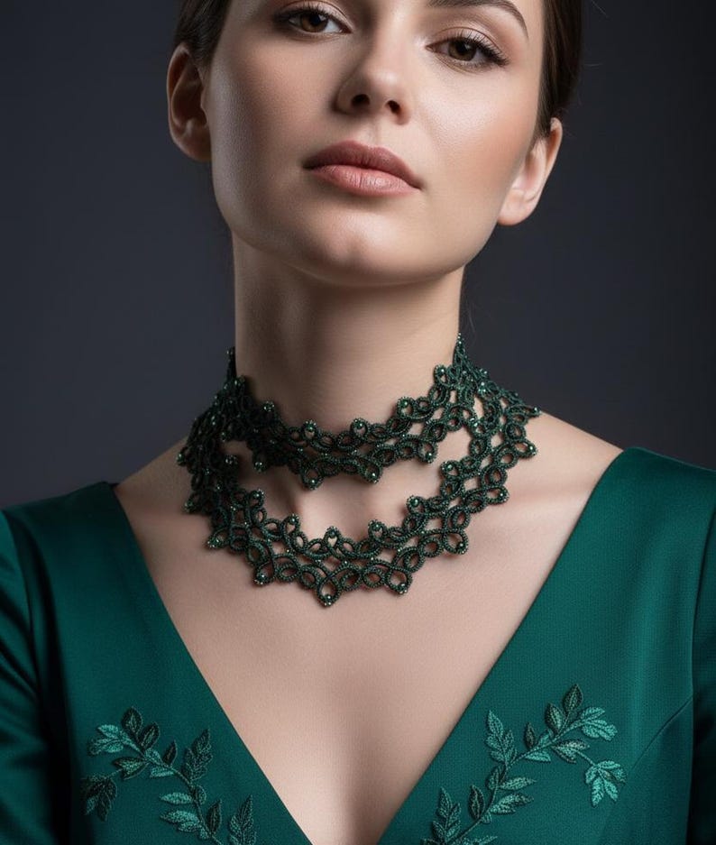 Advanced 6-in-1 Tatting Lace Jewelry Pattern – Choker, Bracelet ...