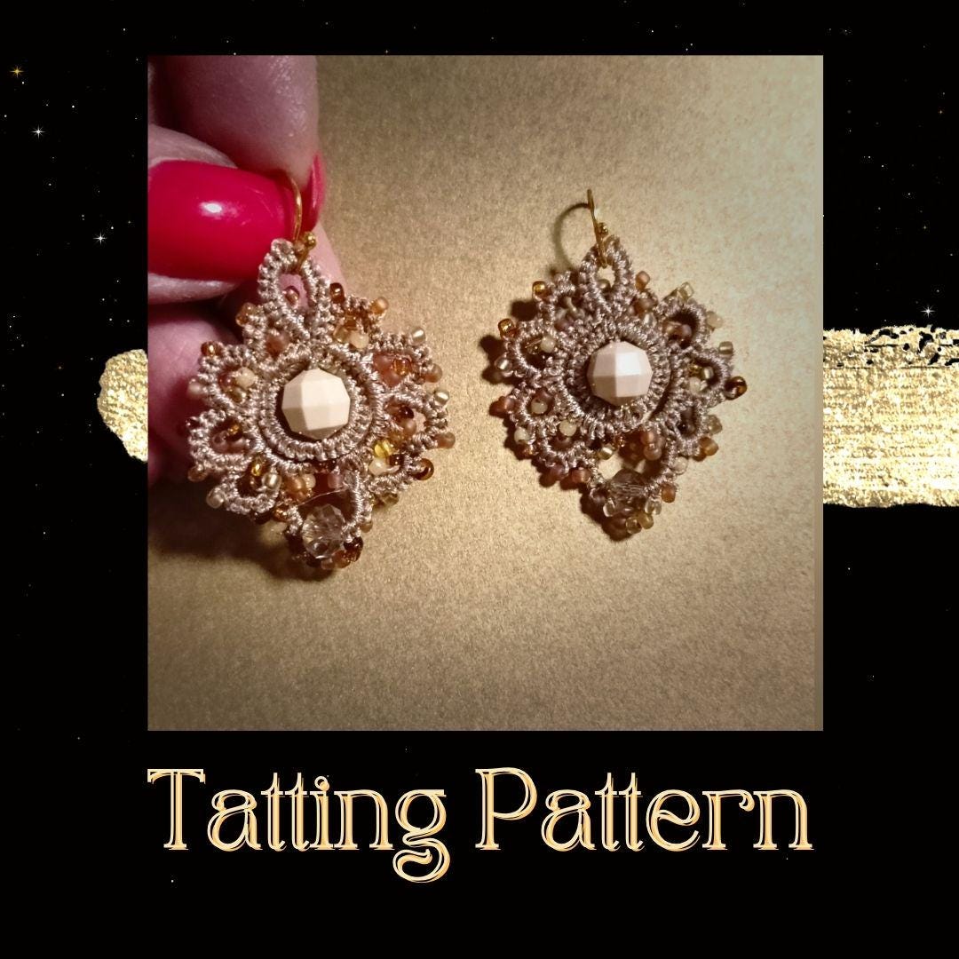 Tatted Earrings Pattern PDF - Step by Step Tatting Tutorial, Shuttle ...