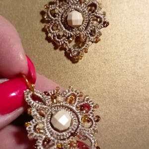 Tatted Earrings Pattern PDF - Step by Step Tatting Tutorial, Shuttle ...