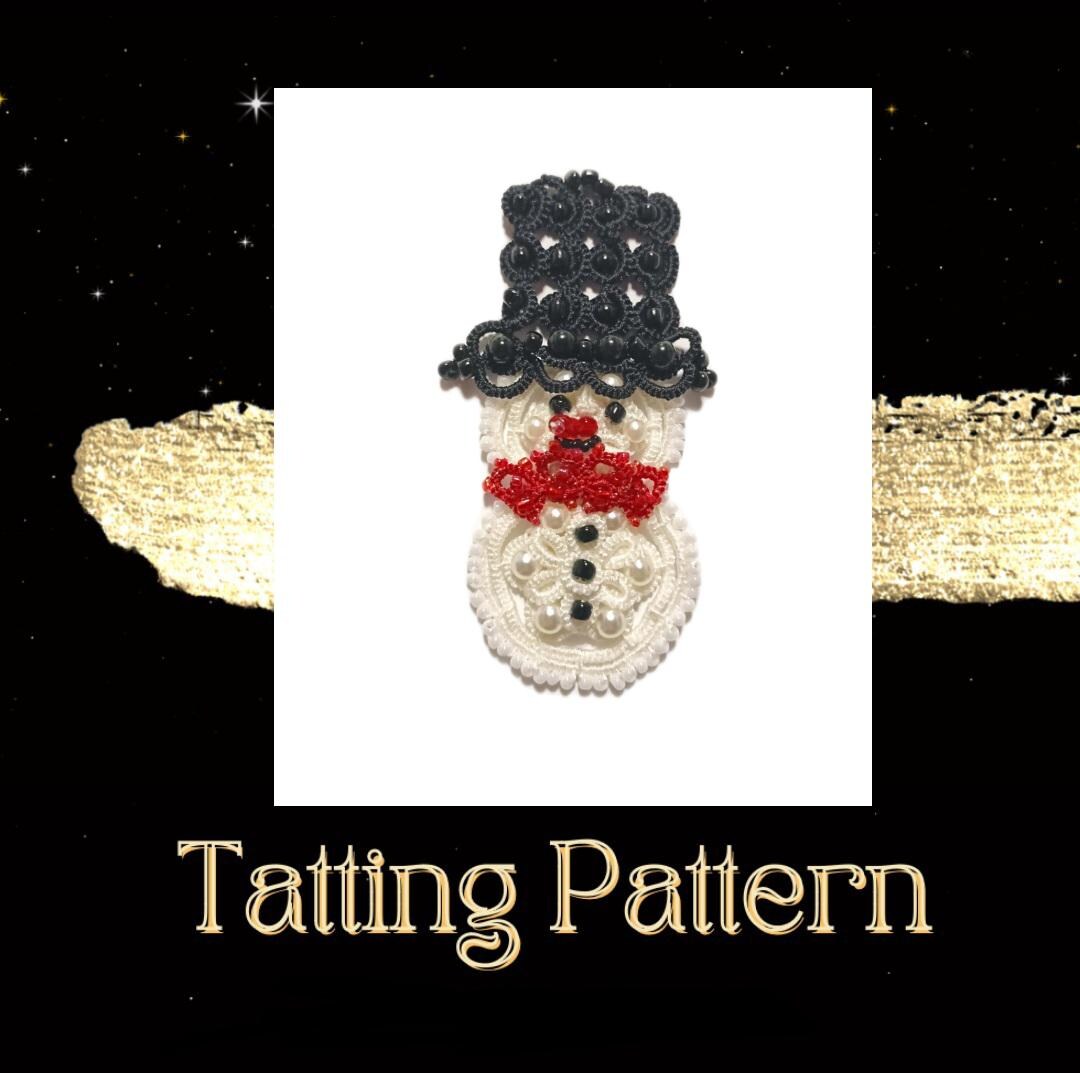 Snowman Tatting Pattern: Christmas Ornament Decoration (PDF Pattern ...