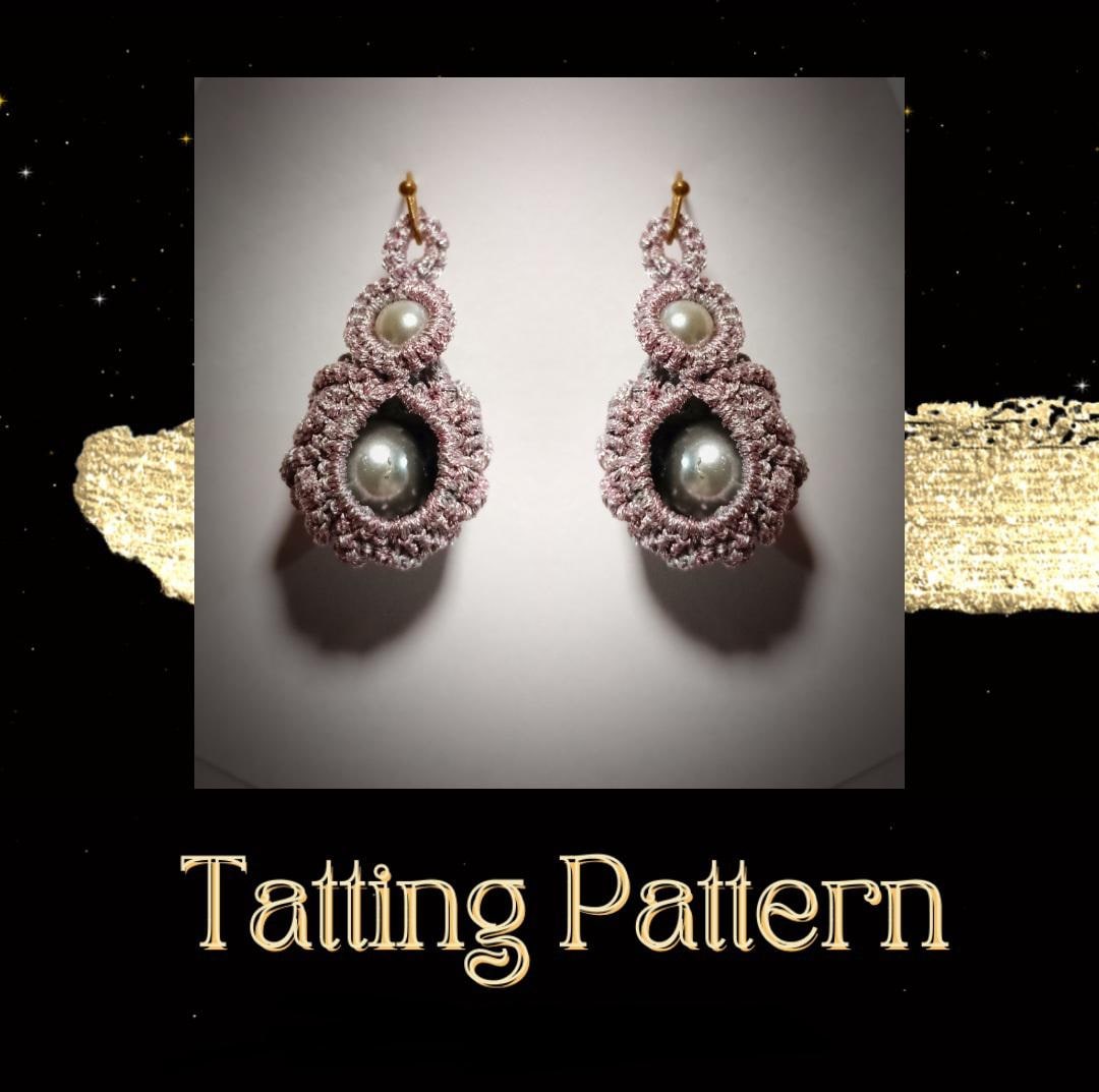 Unusual Small Tatting Lace Earrings Pattern, Tatted Earring Tutorial ...