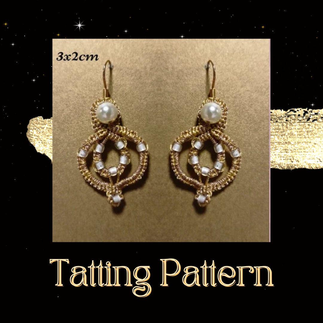 Small Beaded Tatting Lace Pattern, Tatted Earring Patterns Tutorial ...