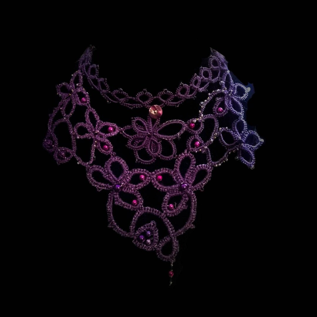Purple Extra Wide Neck Collar, Delicate Victorian Jewelry Style, Bold ...