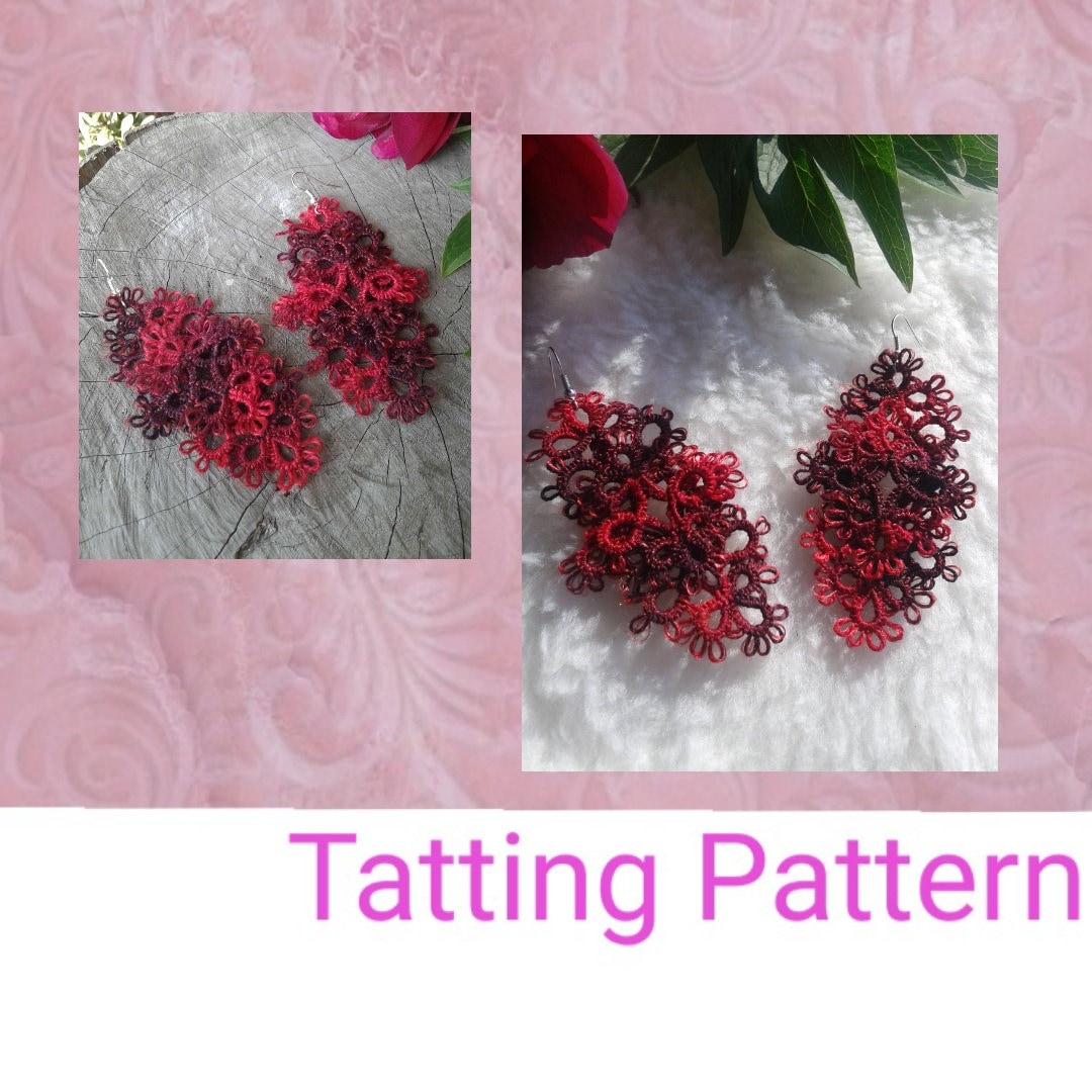 Earrings Tatting Patterns, Needle and Shuttle Tatting Earring Pattern ...