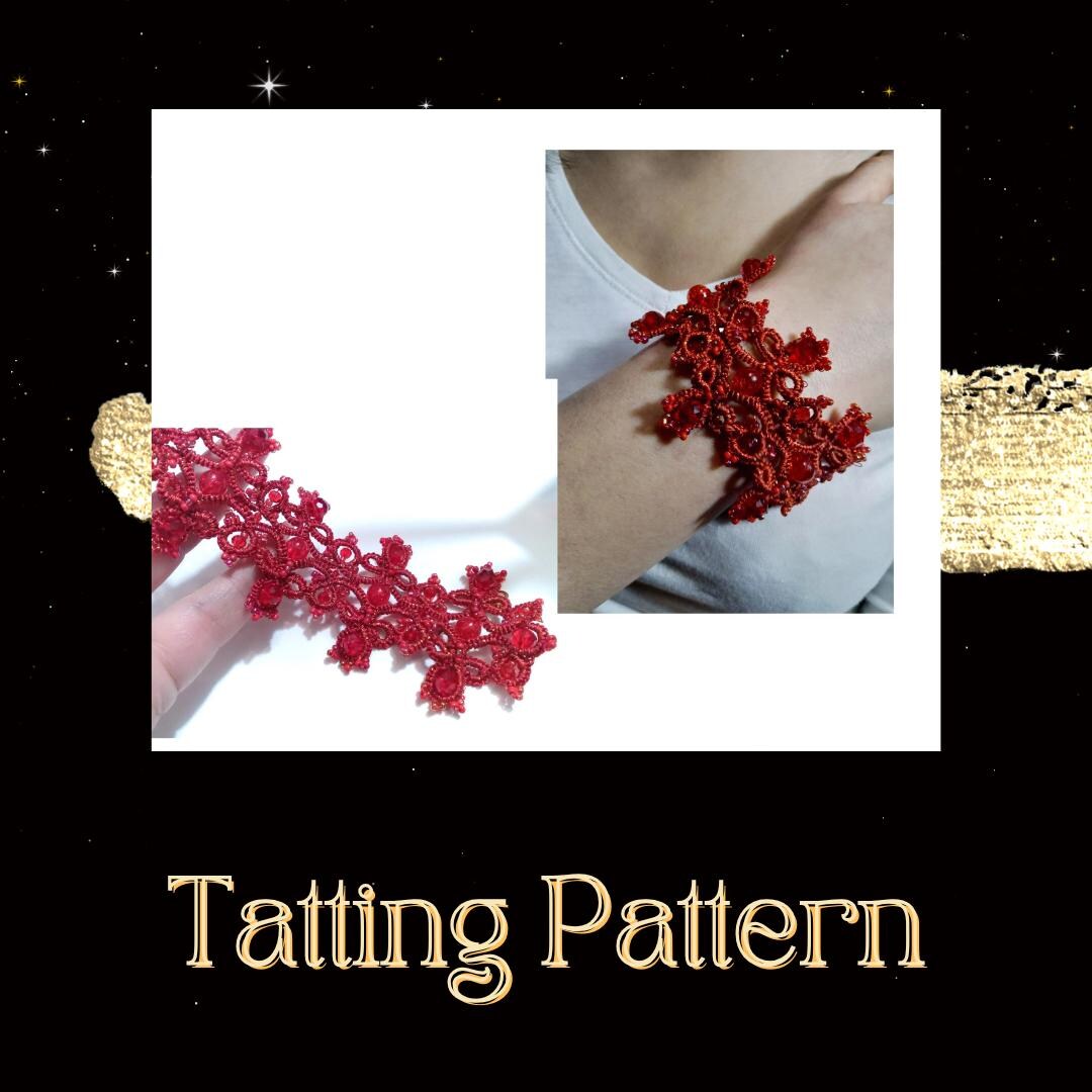 Tatted Bracelet Pattern, Needle Tatting Patterns, Tatting Jewelry ...
