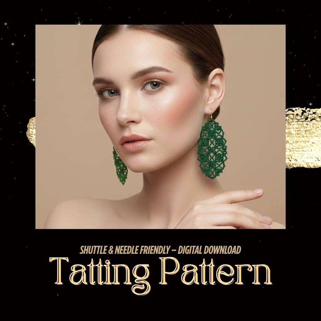 Tatting Lace Earrings PDF Pattern – DIY Frivolite Jewelry (intermediate ...