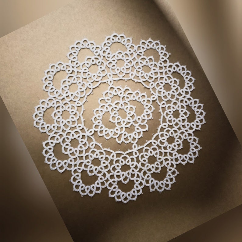 Doily Tatting Pattern: Lace Centerpiece, Shuttle or Needle (PDF Pattern ...