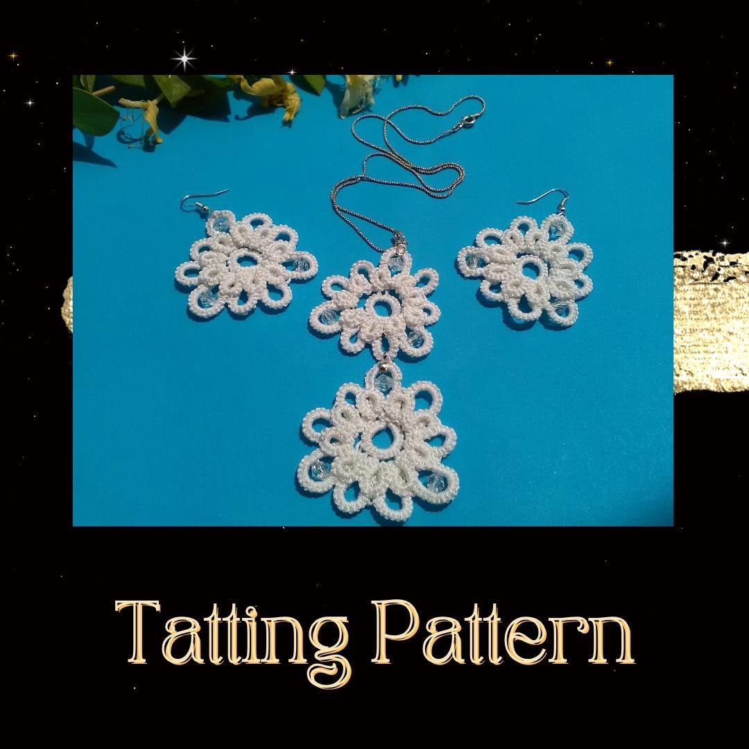 Ankara Tatting Lace Earrings PDF Pattern – Frivolite Shuttle & Needle ...