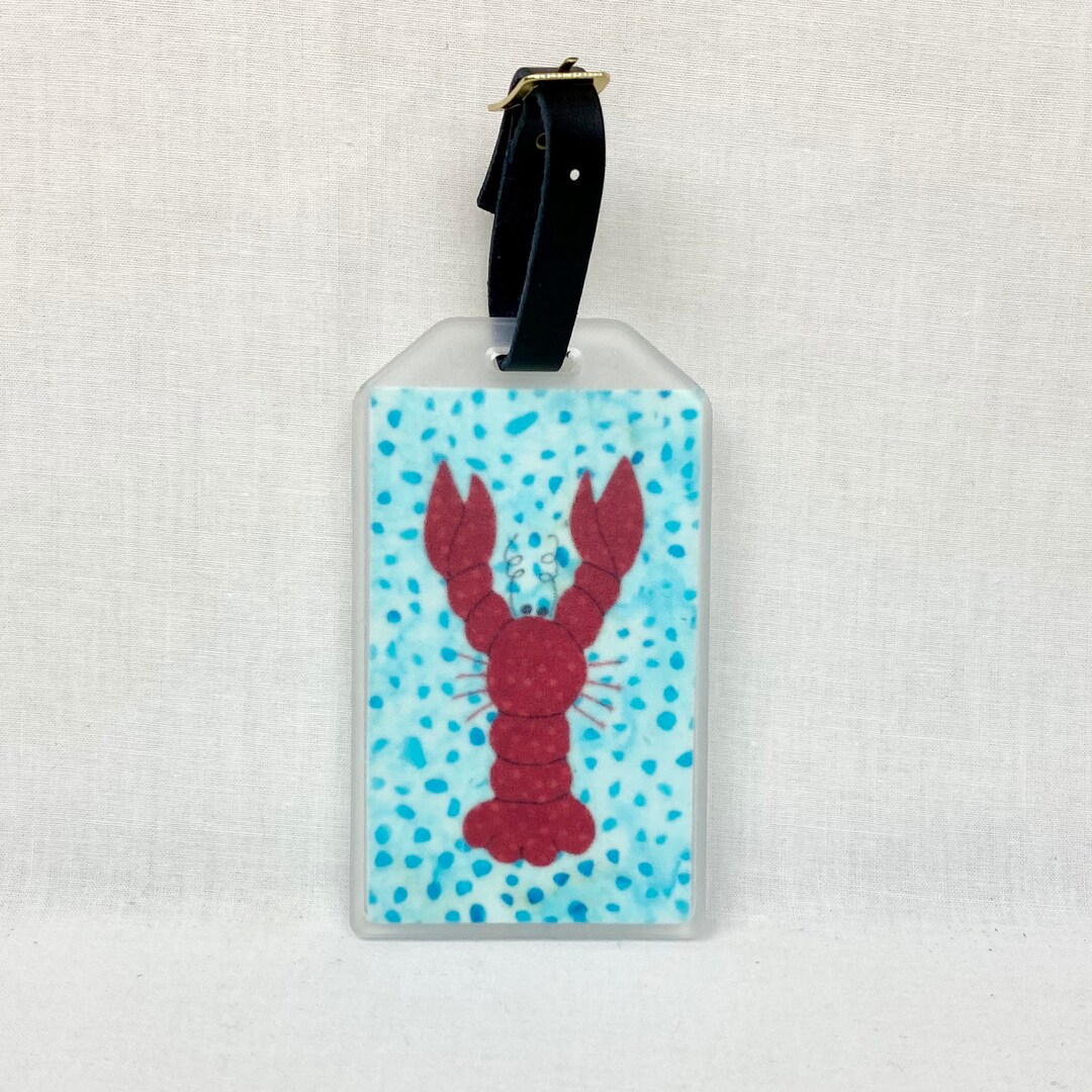 Handmade Lobster Luggage Tag: Nautical Fabric Travel Tag - Etsy